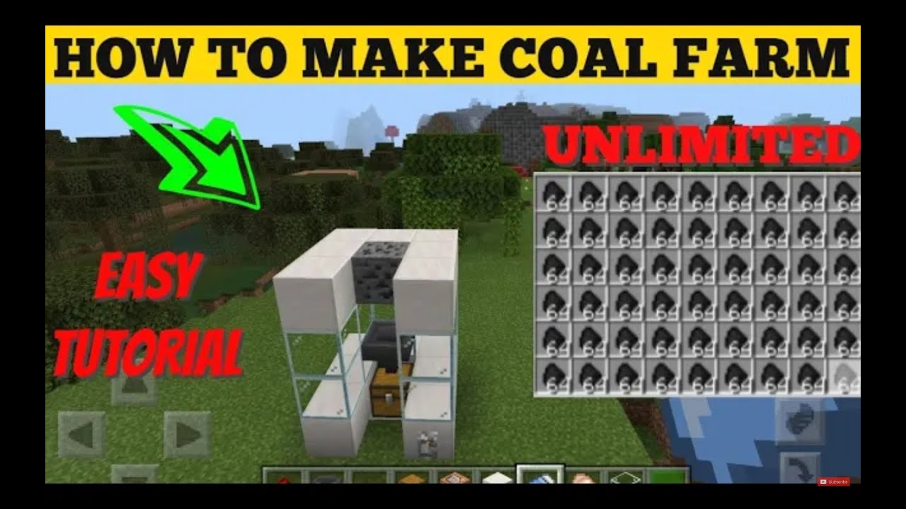 HOW TO MAKE INFINITE COAL FARM IN MINECRAFT || MINECRAFT P.E - YouTube