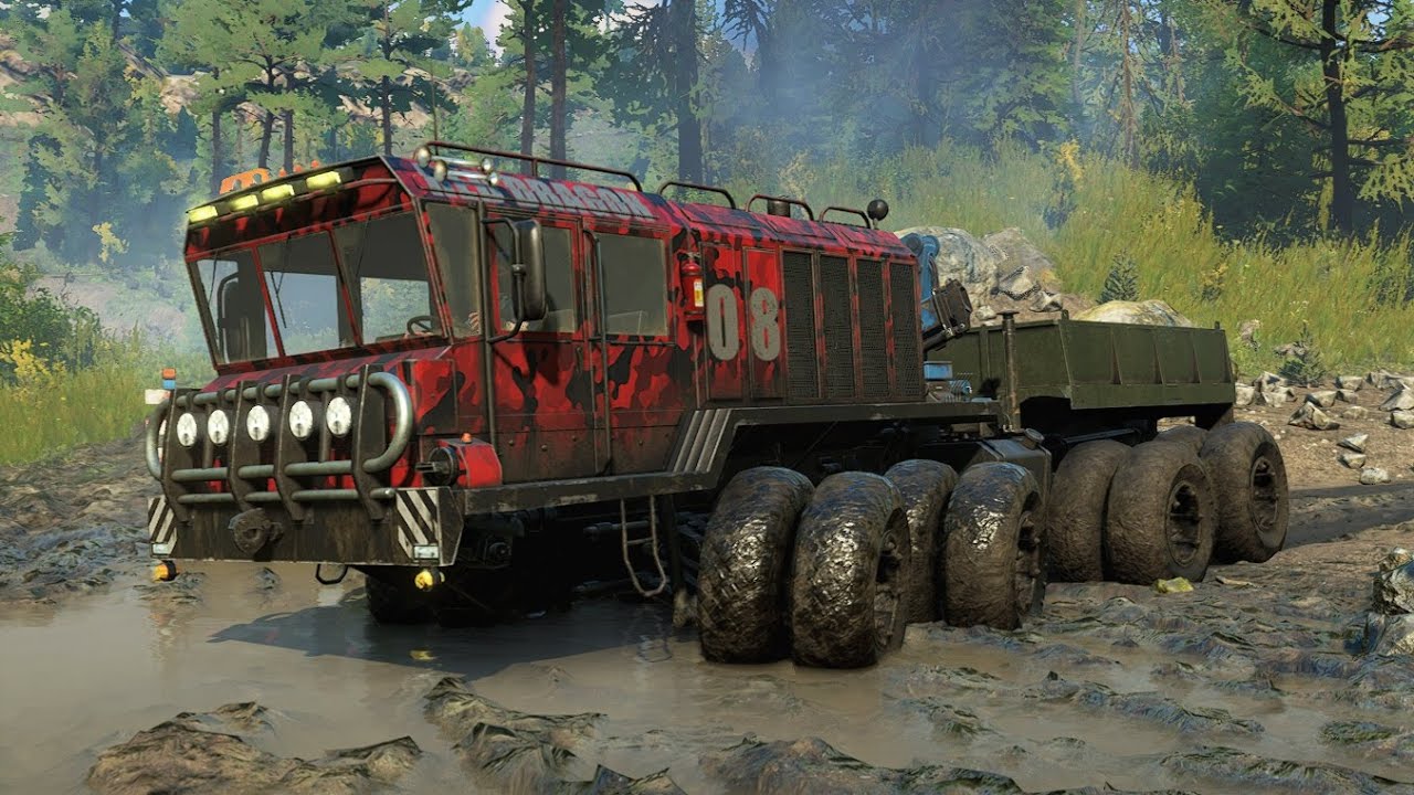 SnowRunner Mods - KZKT-74281 Military Truck 8x8 Double Tires - Driving ...