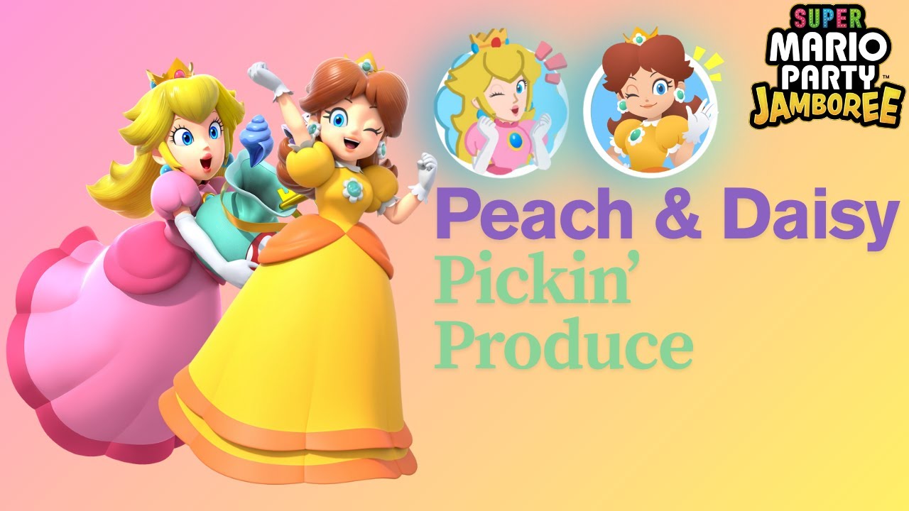Super Mario Party Jamboree - Peach & Daisy | Pickin’ Produce Gameplay ...