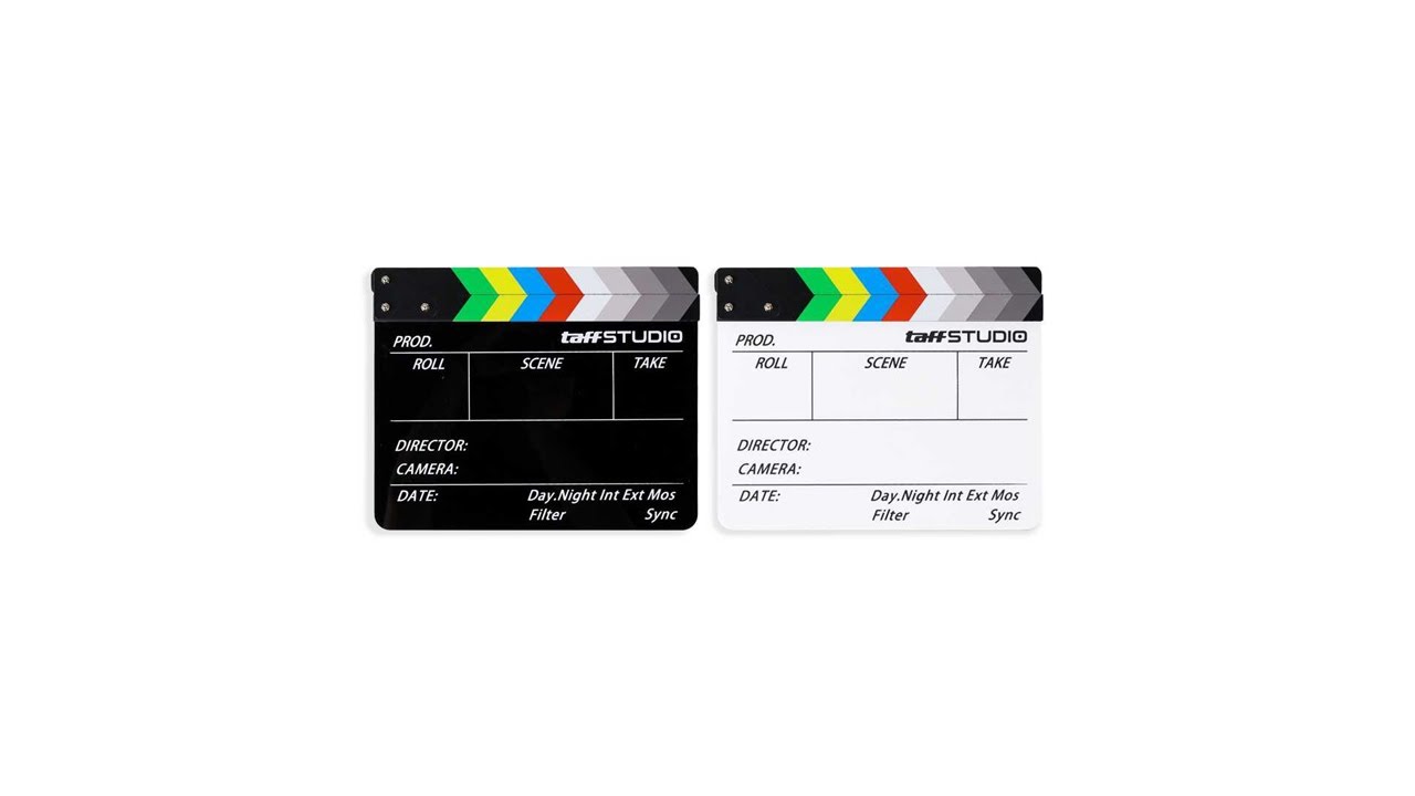 TaffSTUDIO Profesional Clapper Board Colorful Acrylic (Putih & Hitam ...