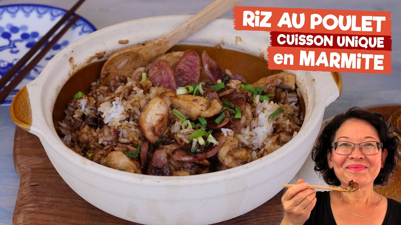 Riz au poulet en marmite - Cuisson unique - Riz jasmin et riz gluant ...