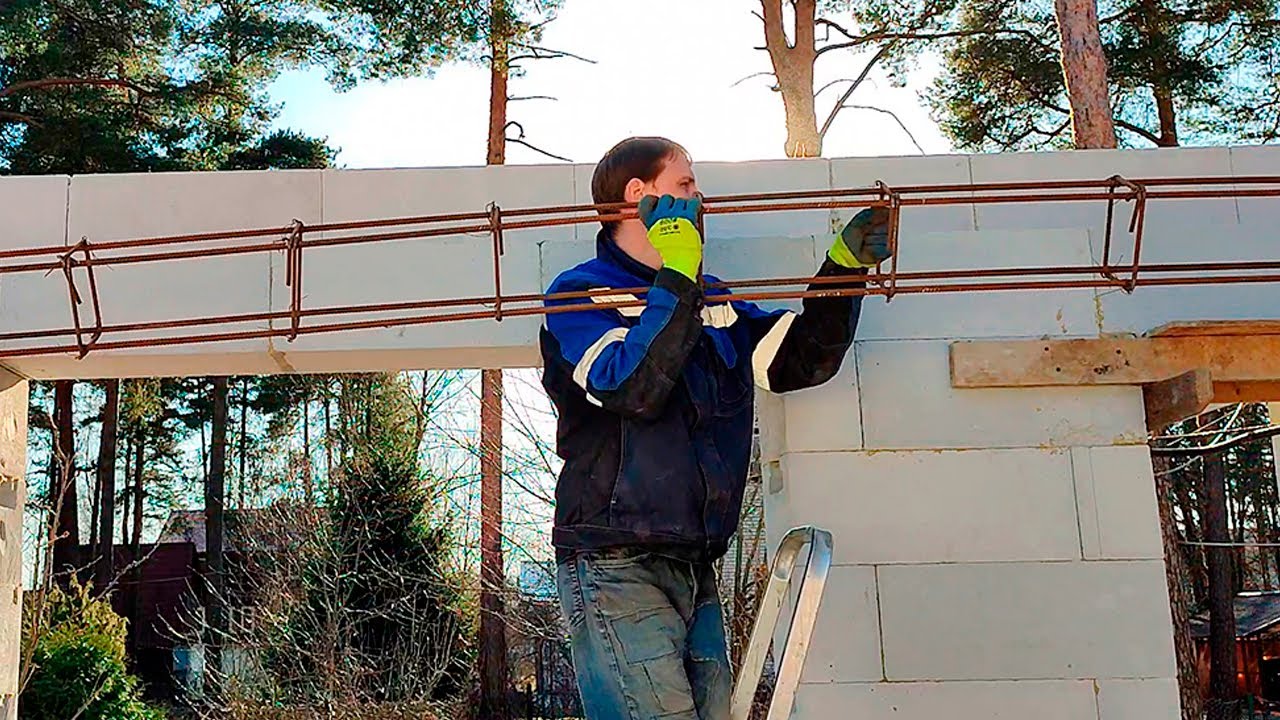 AAc block house. Concrete Bands In Wall. Building. Дом из газобетона ...