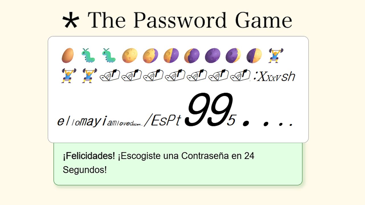 Esta Contraseña ROMPE The Password Game - YouTube