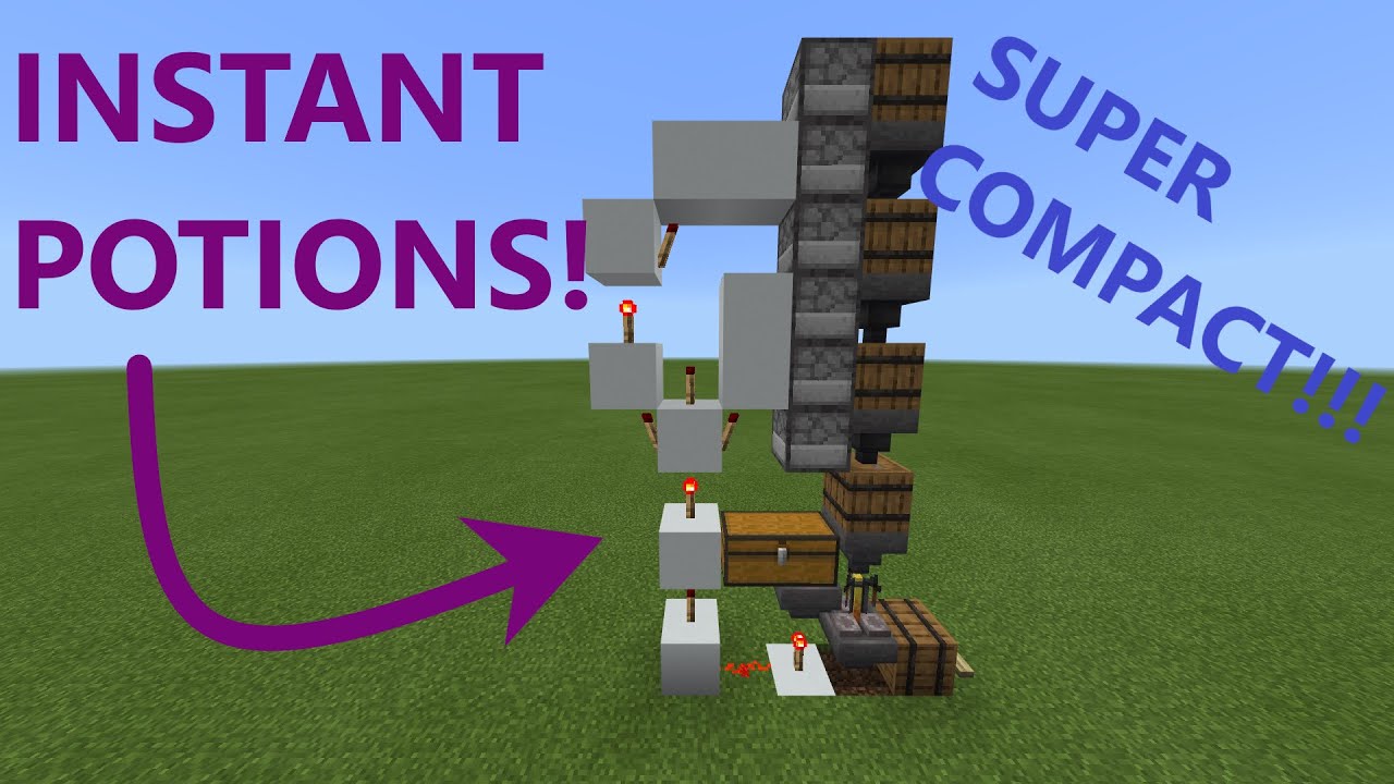 One-wide AUTOMATIC Potion Brewer ¦ Minecraft bedrock 1.19 ¦ 100th Video ...