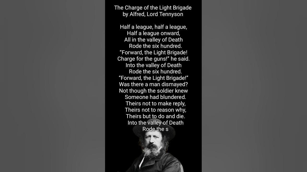 The Charge of the Light Brigade by Alfred, Lord Tennyson #tennyson # ...