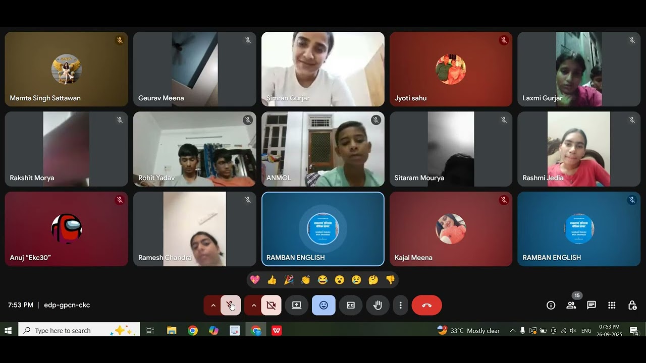 RAMBAN ENGLISH INTERACTION PRACTICE B20 260925 - YouTube