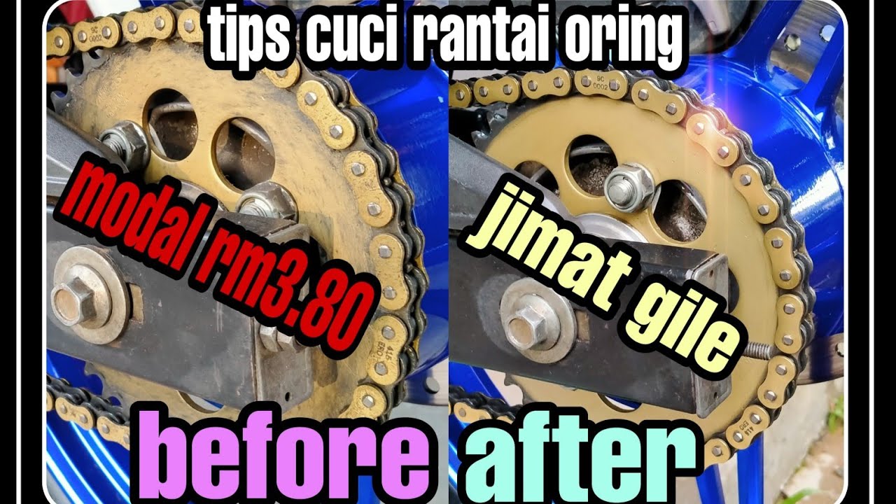 Cara cuci rantai motorsikal paling murah dan selamat - YouTube