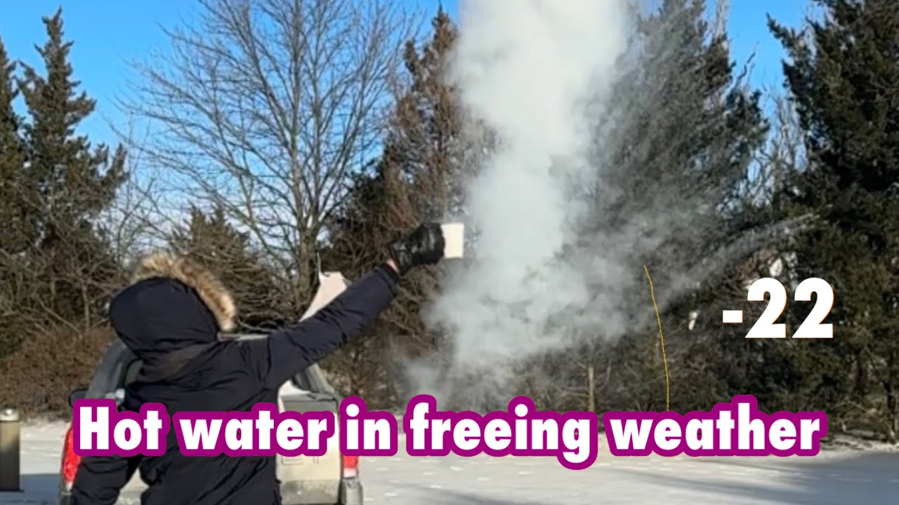 What happens when you throw hot water into freezing air -22 | hot water ...