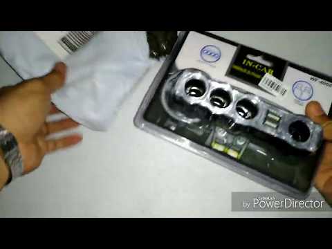 Unboxing Cozy 4 Way Multi Socket Car Cigarette Lighter Splitter USB Plug Adapter Charger