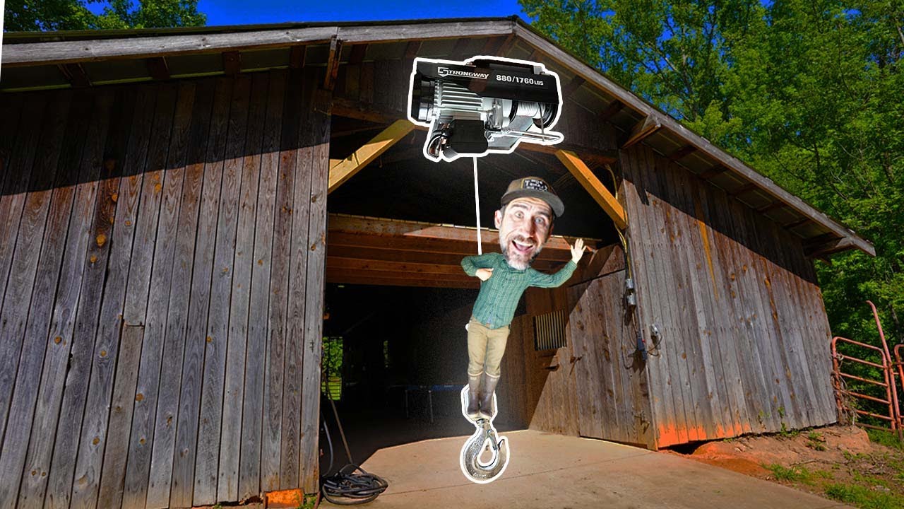 Installing 880 lb Electric Hoist for My Butcher Shop on homestead - YouTube