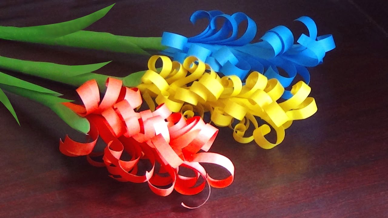 How To Make A Curly Paper Flower | Easy And Simple Steps | - YouTube