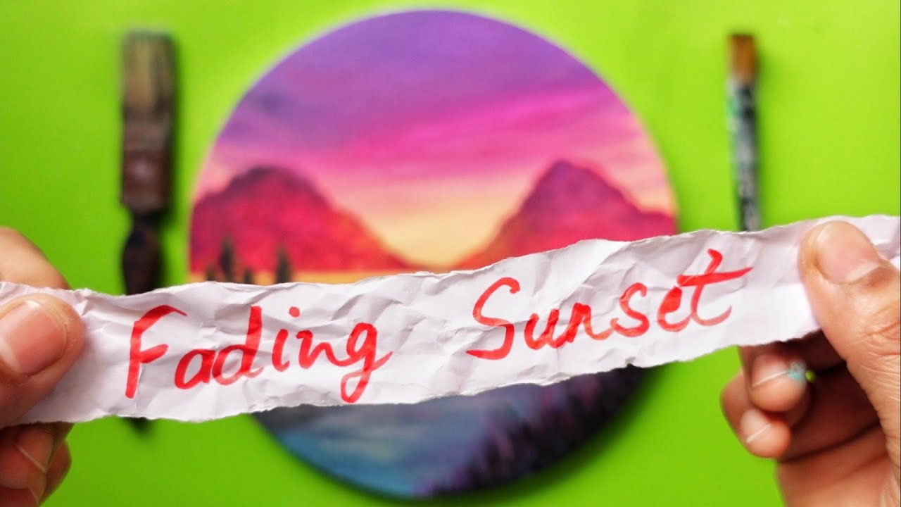 Sunset Lake Landscape Painting | Acrylic Painting | ASMR Art - YouTube