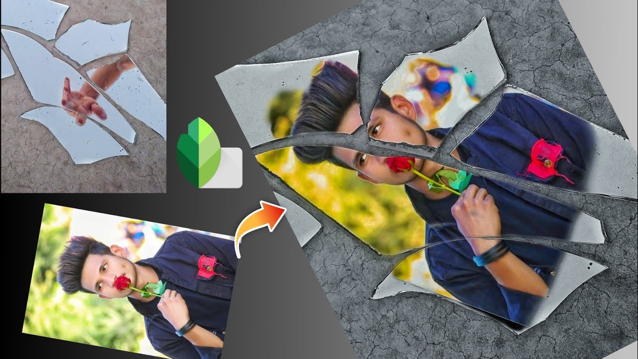 Broken mirror photo editing | snapseed | broken mirror effect | mirror ...