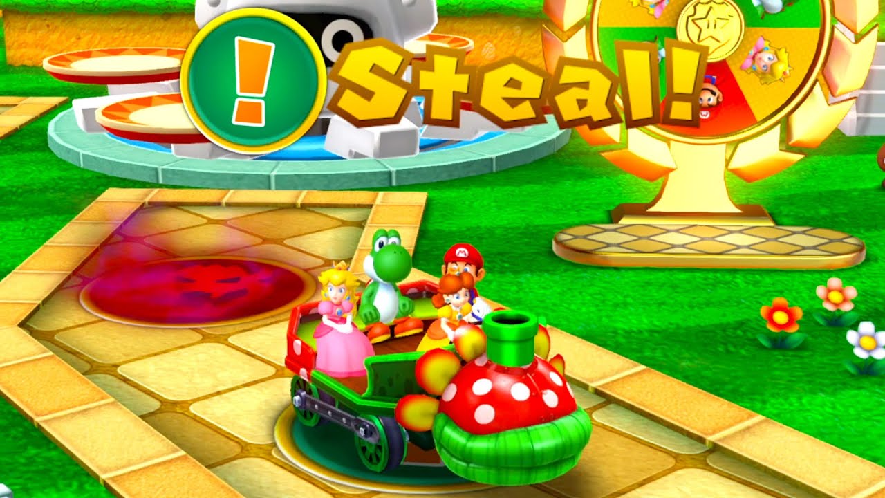 Mario Party 10 - Daisy vs Mario vs Yoshi vs Peach - Mushroom Park - YouTube