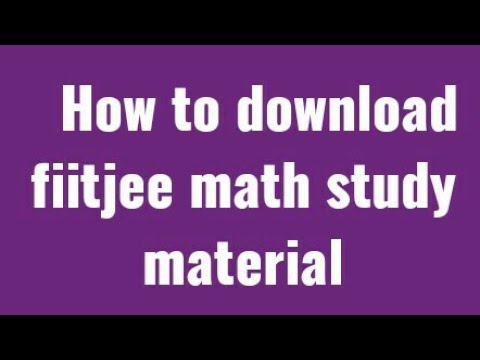 download fiitjee math study material of 11th & 12th - YouTube