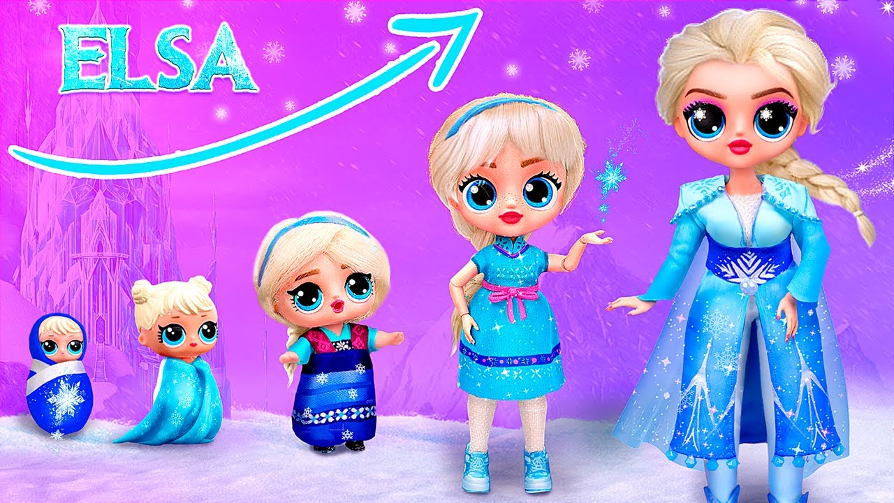 Elsa Growing Up / 32 Frozen DIYs for LOL OMG - YouTube