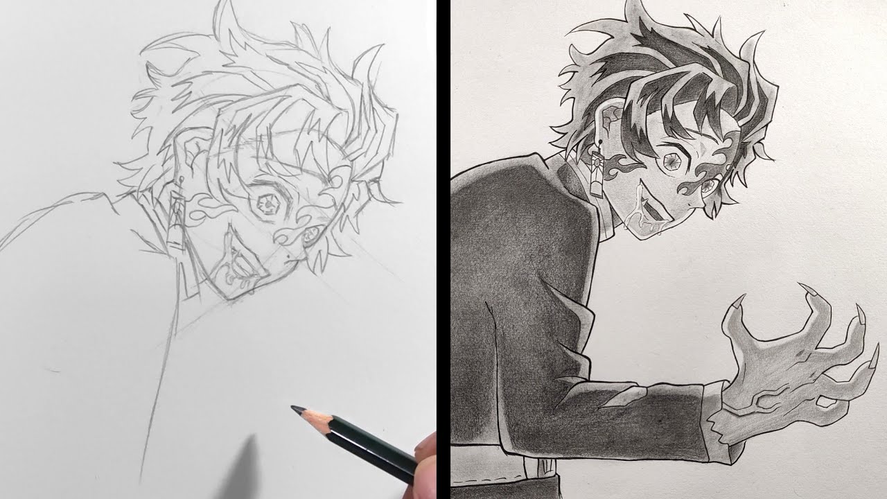 How to Draw Tanjiro Demon - [Kimetsu no Yaiba] - YouTube