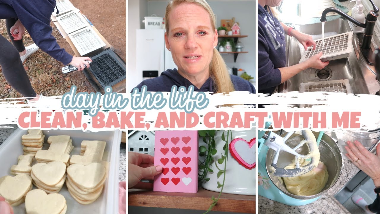 CLEAN + BAKE + CRAFT WITH ME / DAY IN THE LIFE, BAKING COOKIES ...