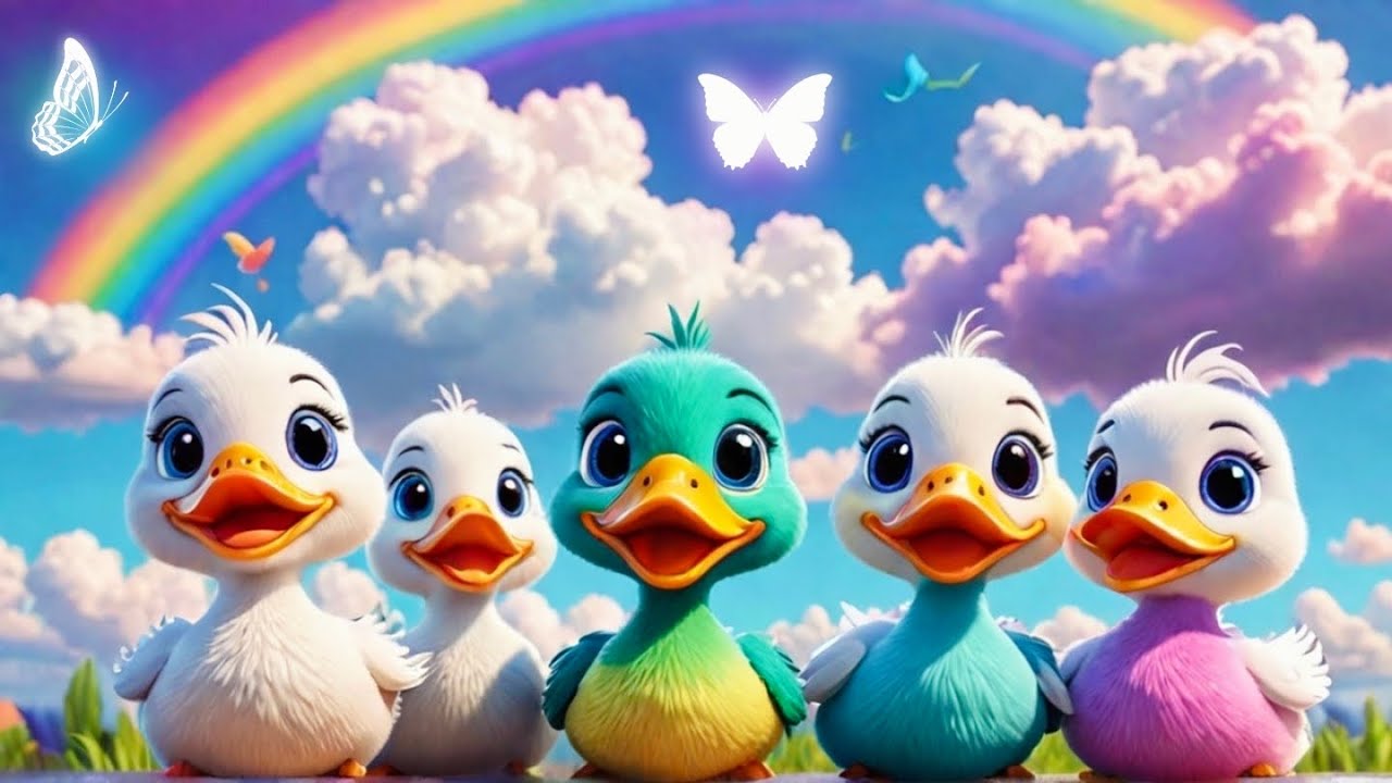 Five Little Ducks Song | Colorful Ducks | BluLoo Nursery Rhymes & Kids ...