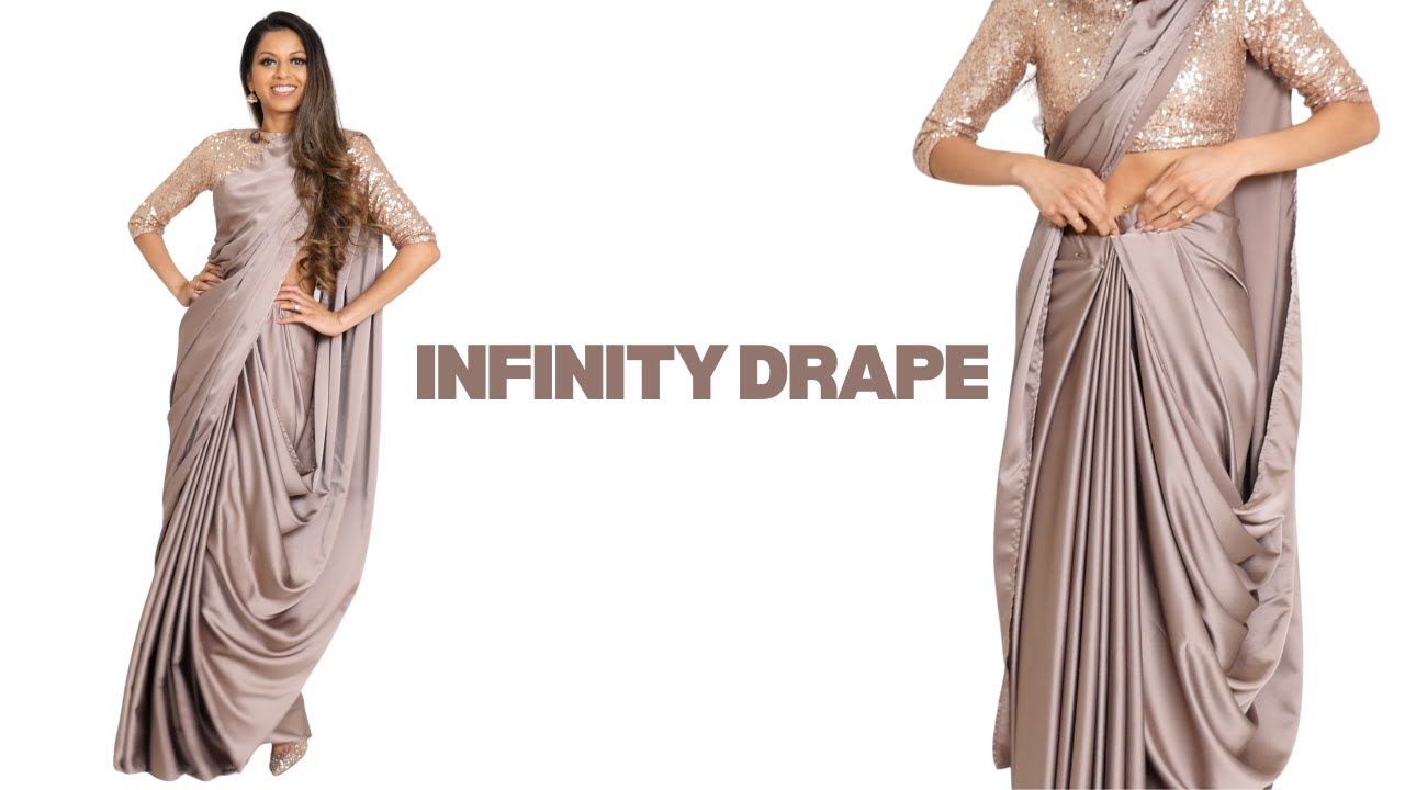 Infinity Drape | laxmi saree draping | Different Style of Saree | Tia ...