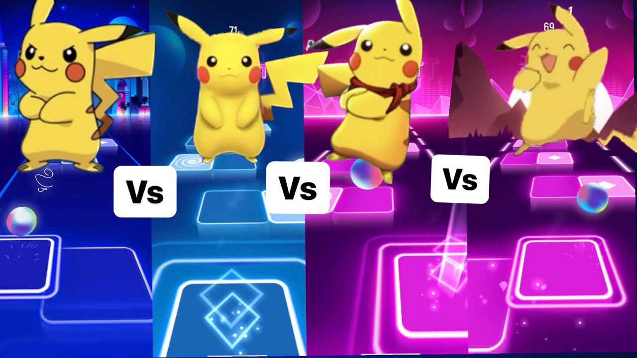 Pikachu vs Pikachu vs Pikachu vs Pikachu- Tiles Hop EDM Rush - YouTube