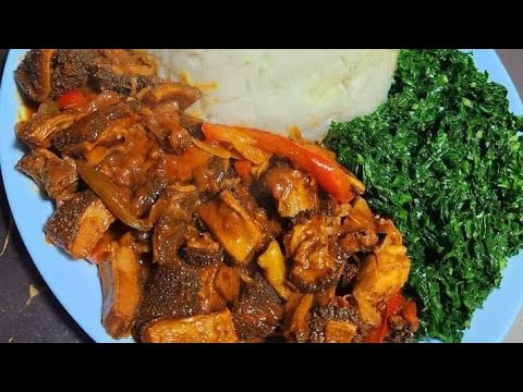 How I Cook My Matumbo Wet Fry With Kale's &Ugali A Kenyan Delicacy 😋👌#recipe #cooking #Matumbo ...