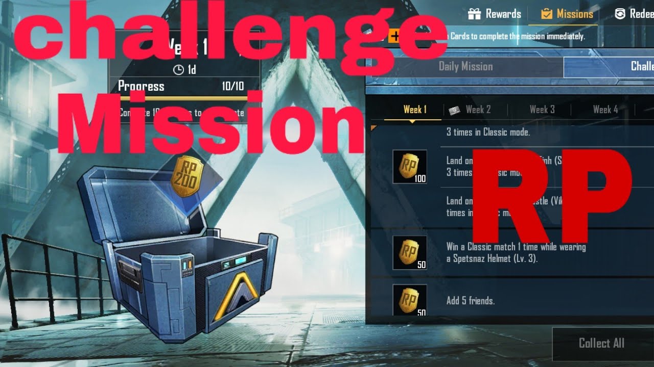 How to complete season 11 all rp missions Pubg season 11 week 1 rp ...