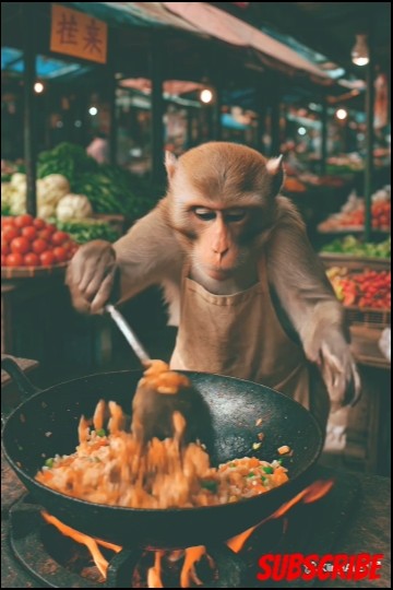 monkey is cooking food in heat #animation #cartoon #monkey - YouTube