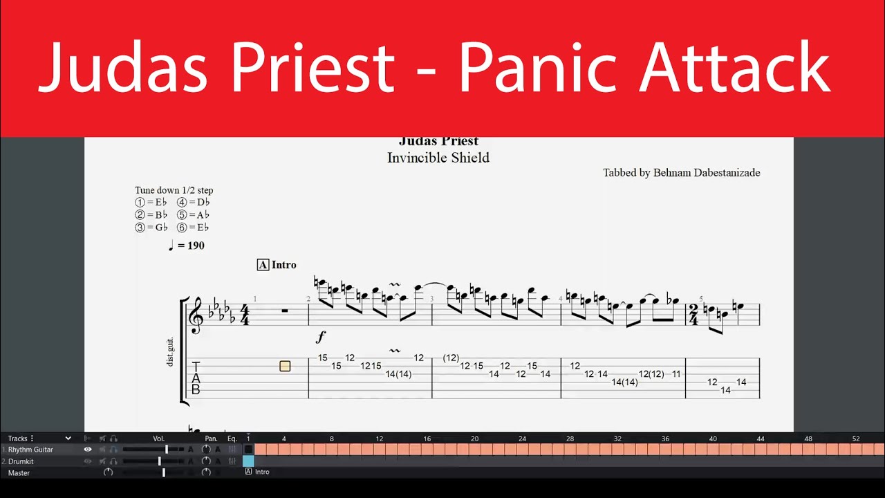 Judas Priest - Panic Attack Guitar Tab(Eb Standard) - YouTube