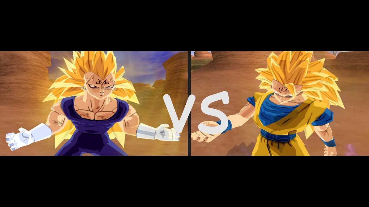 MOD Majin Goku ssj3 VS Majin Vegeta ssj3! in DBZ BT3 "PS2" - YouTube