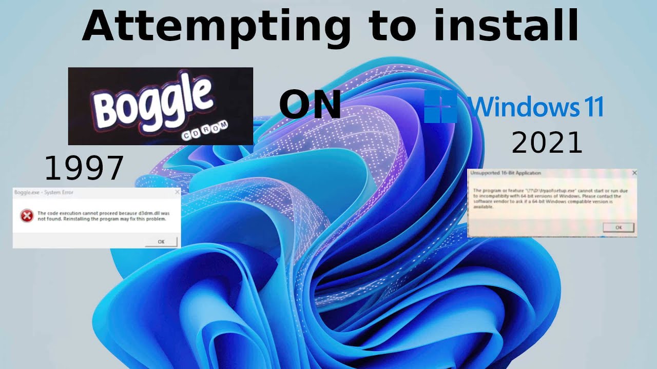 Attempting to install Boggle for Windows 95 on Windows 11. - YouTube