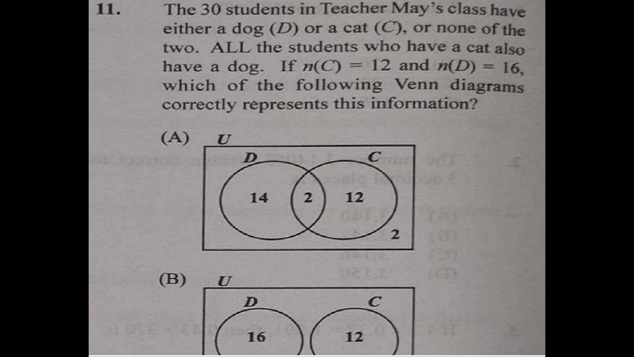 Question 11 of 60| January 2022 Multiple Choice| Sets Problem #5 | CSEC ...