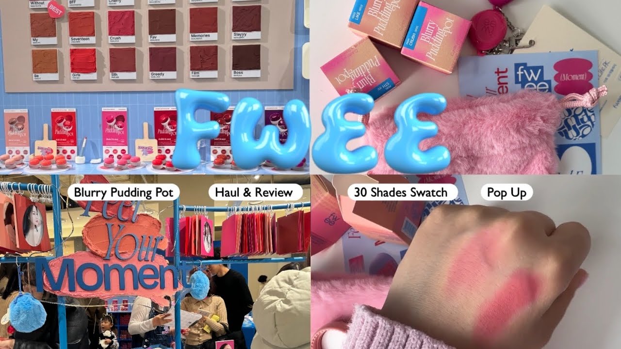 Fwee Blurry Pudding Pots 30 shades Swatch & Haul | K-beauty - YouTube