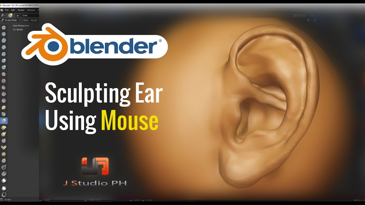 Sculpting Ear Using Mouse -Beginner - YouTube