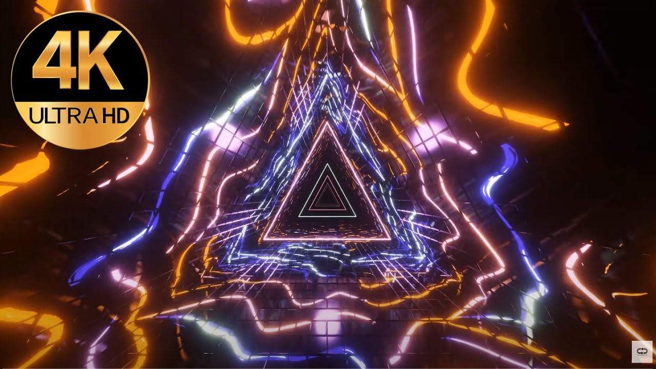 7 hour 4k Fast moving Triangle Multi color Meditation Relax background ...