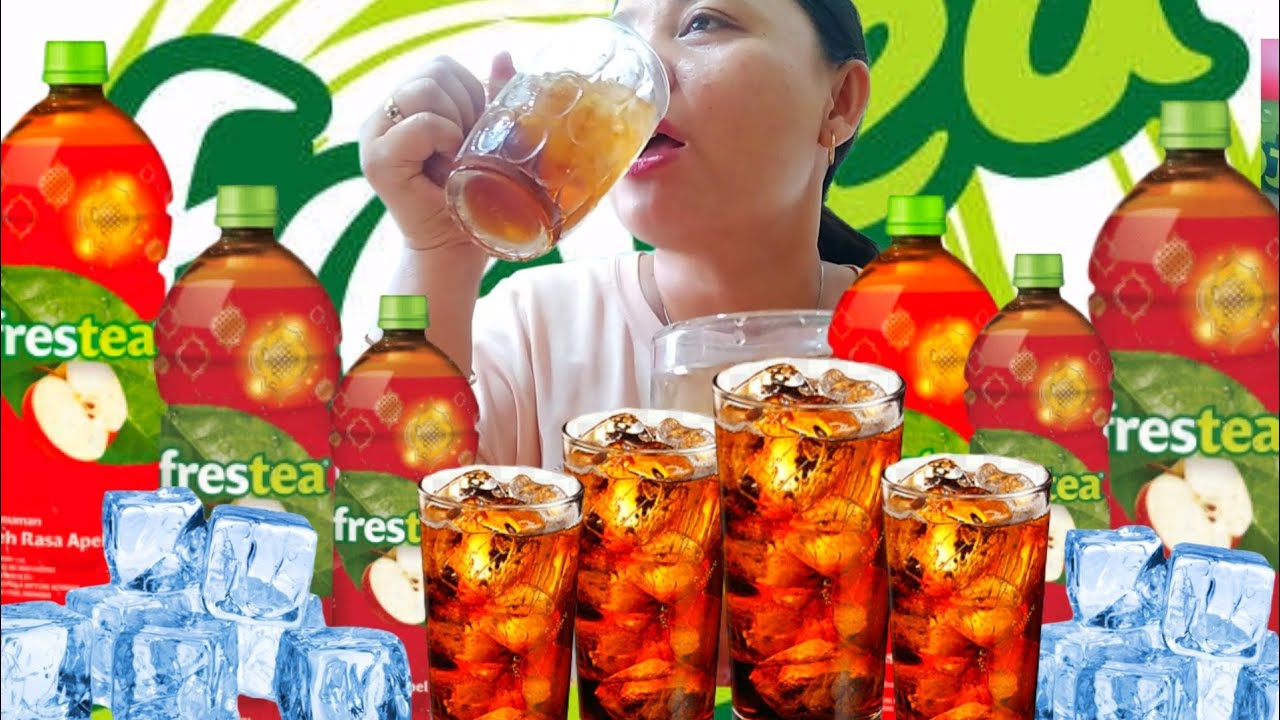 MUKBANG MINUMAN SEGAR DIINGIN//FRESTEA RASA APPLE POKOKNYA JUWARAAAA ...