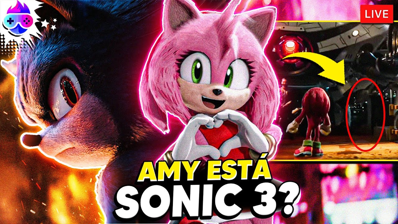 🚨AMY ROSE ESTÁ EM SONIC 3 O FILME? (Análise ao vivo)🔴 - YouTube