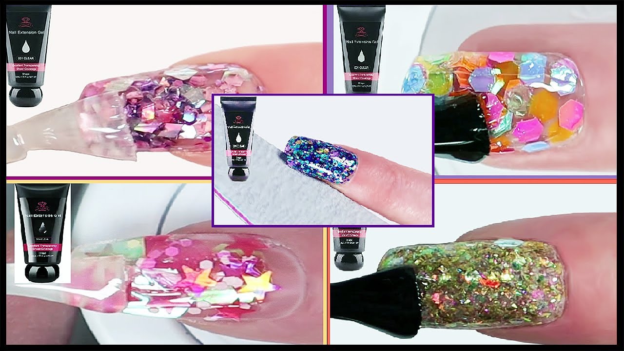 💅 Polygel Nails MEGA COMPILATION #2 // Makartt Clear Polygel + Glitter ...