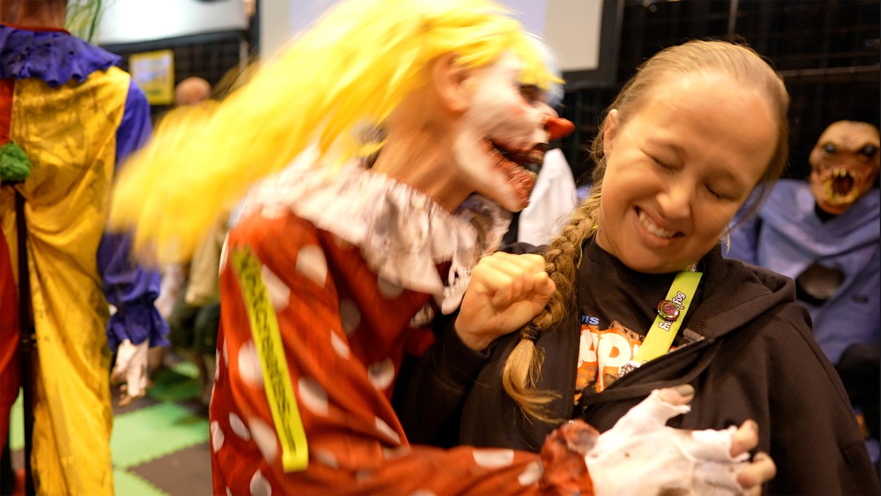 Scary Clown Halloween Horror Puppet Prop - YouTube