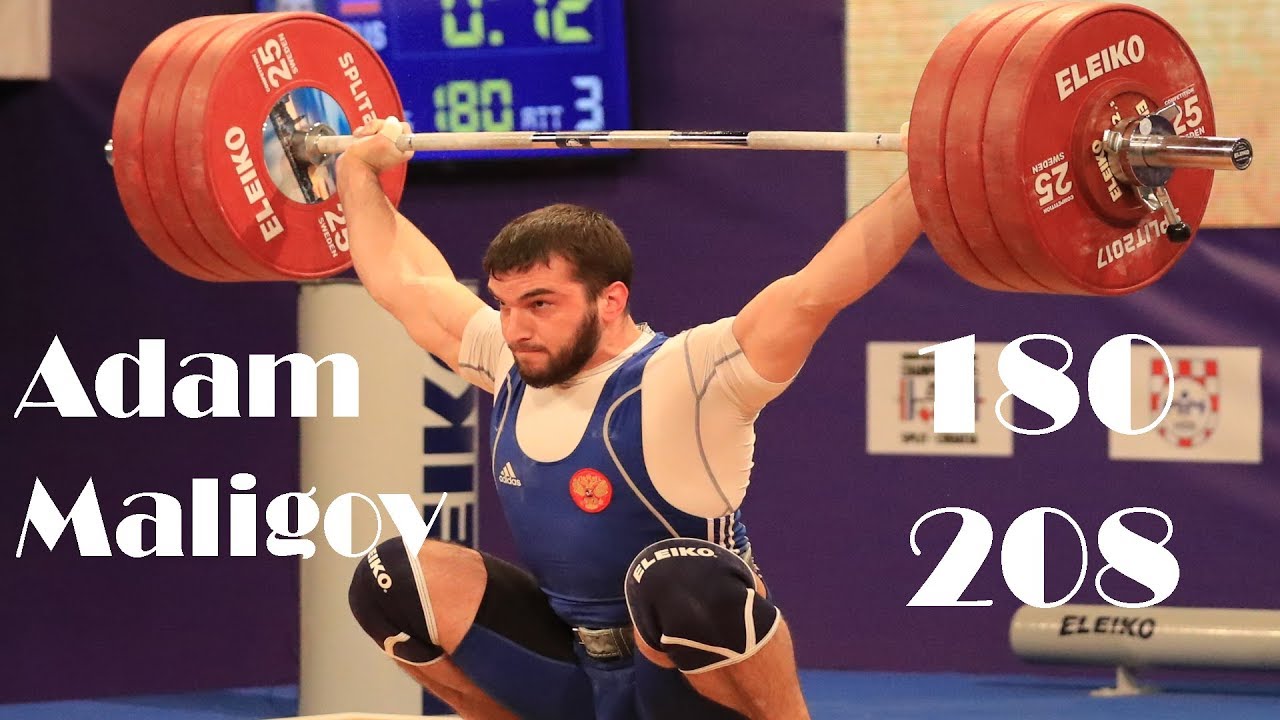 Adam Maligov 94 kg European Weightlifting championships 2017 - YouTube