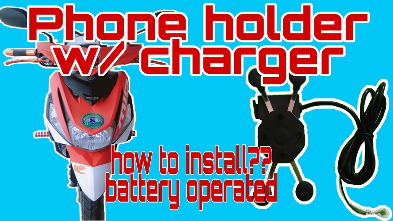 Phone holder with Charger installation for Mio i125 / mio m3 / battery ...