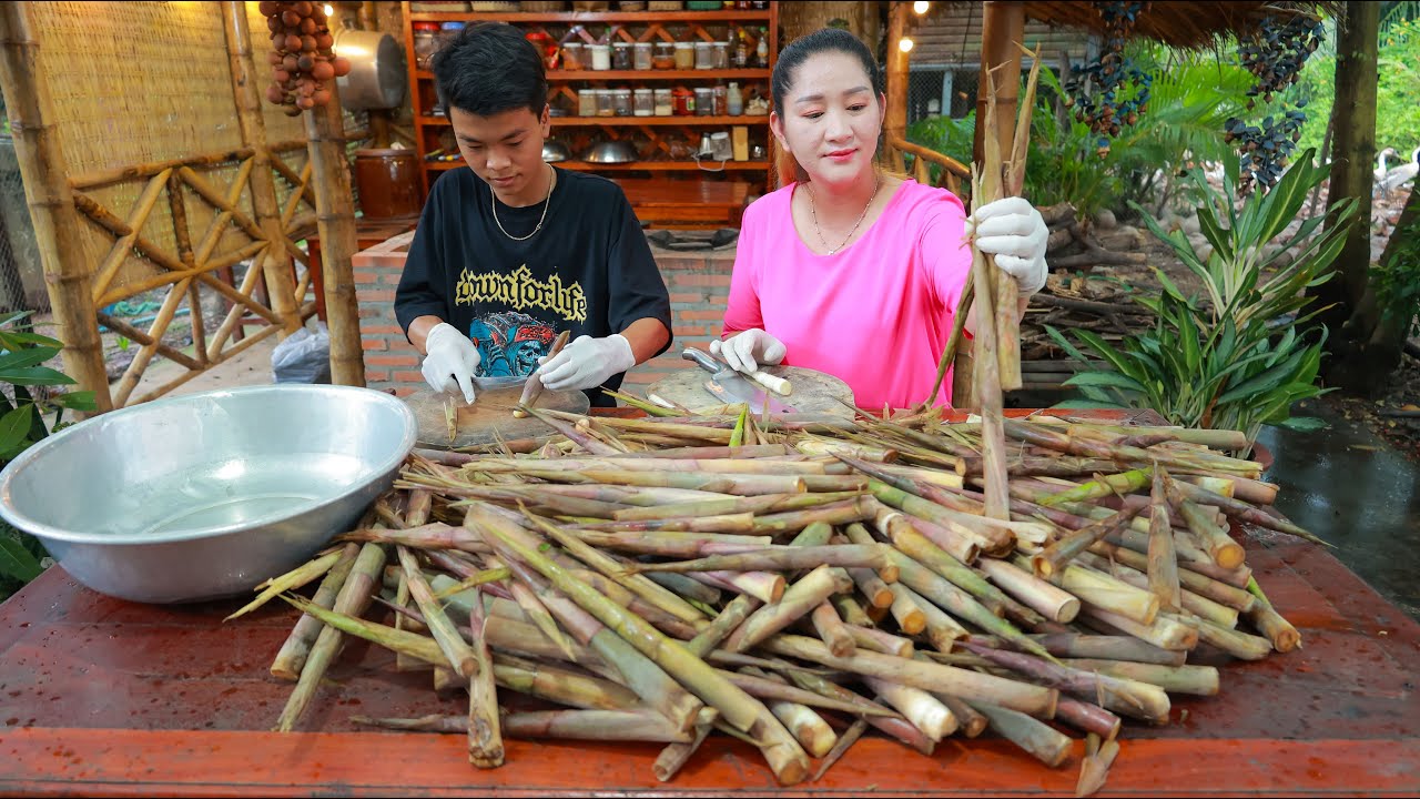A table of Bamboo Shoot cook, make pickle, grill catfish, roasted ...