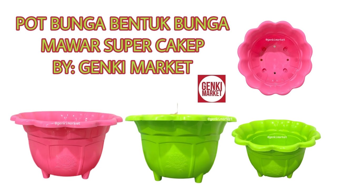 POT BUNGA BENTUK BUNGA MAWAR SUPER CAKEP BY: GENKI MARKET - YouTube