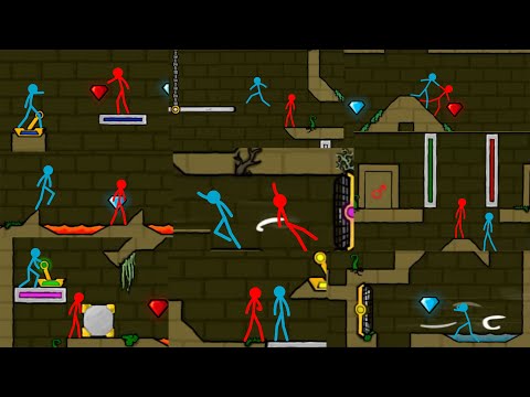 Watergirl and Fireboy - All Forest Temple - Stickman Animation - YouTube