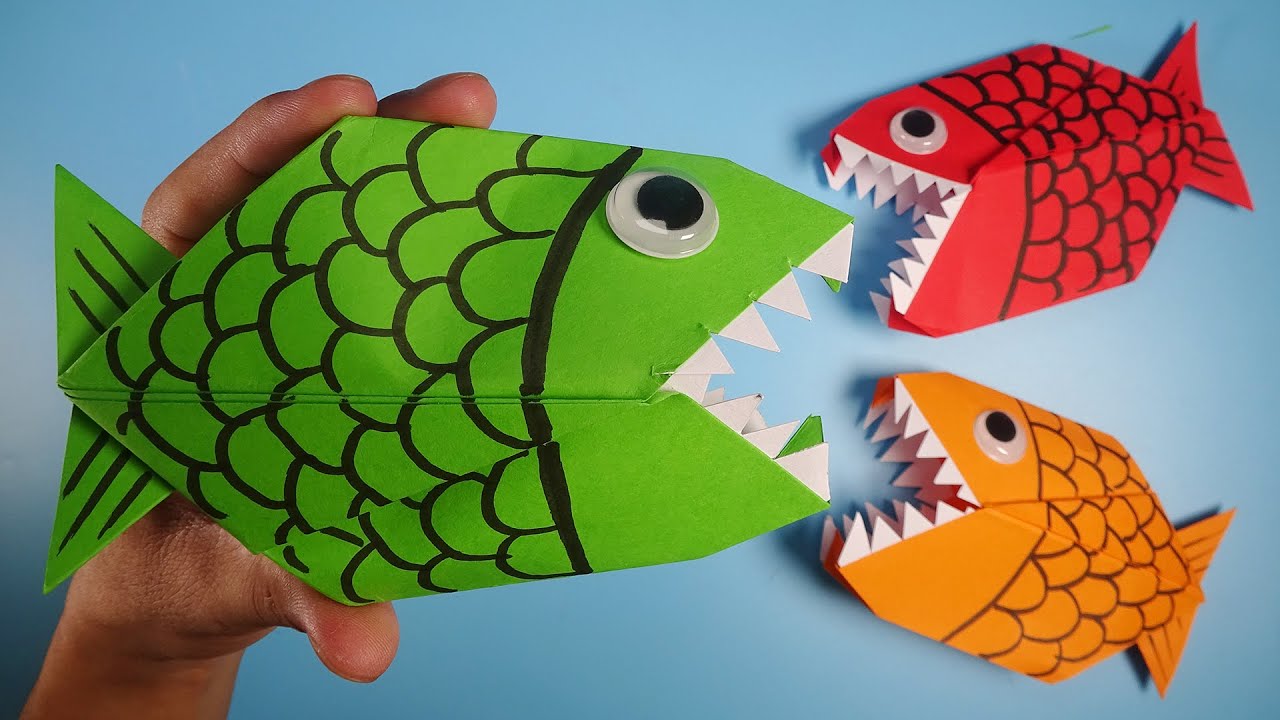 Step by step DIY Moving Paper Fish - YouTube