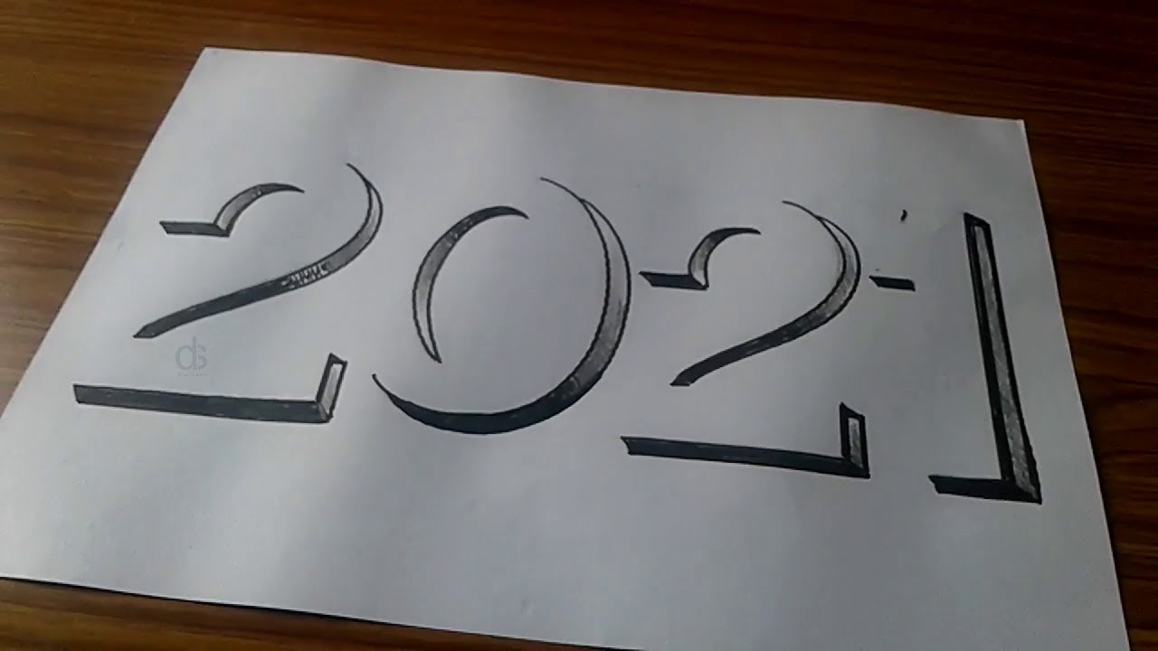 How to Draw 2021 Pencil Drawing - drawing sheet - YouTube