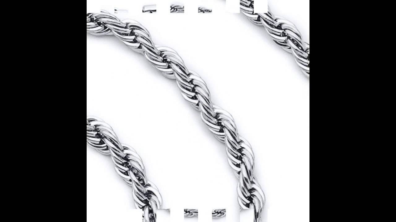 26 inch 4mm Diamond Cut Stainless Steel Rope Chain Necklace available ...