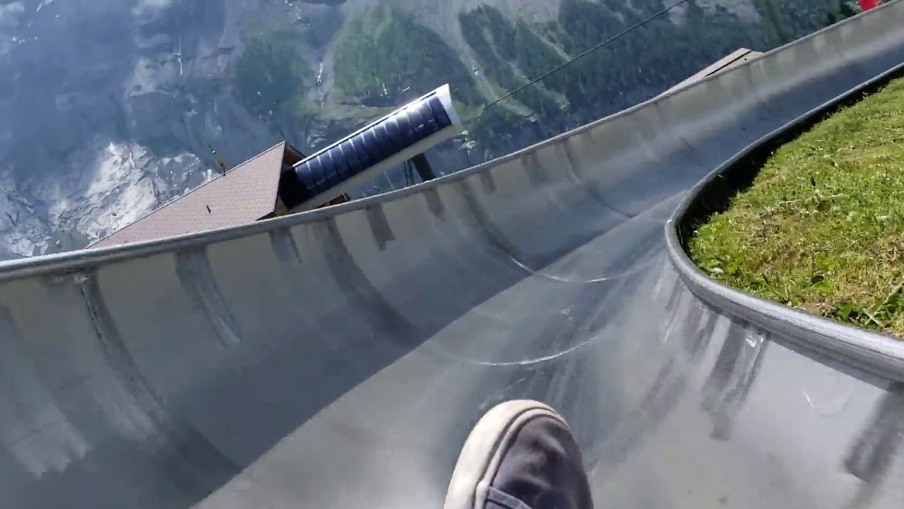 Riding down a mountain slide in Switzerland - YouTube