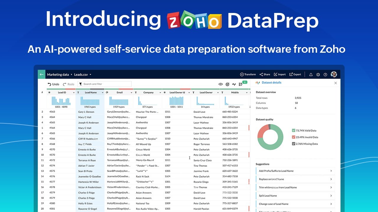Zoho DataPrep Public Launch - YouTube
