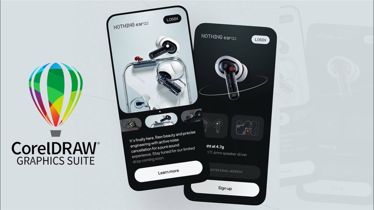 UI/UX Design | Mobile App UI Design in CorelDraw | KH Graphics | EP1 ...